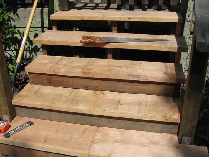 How to build some simple and cheap wooden steps.