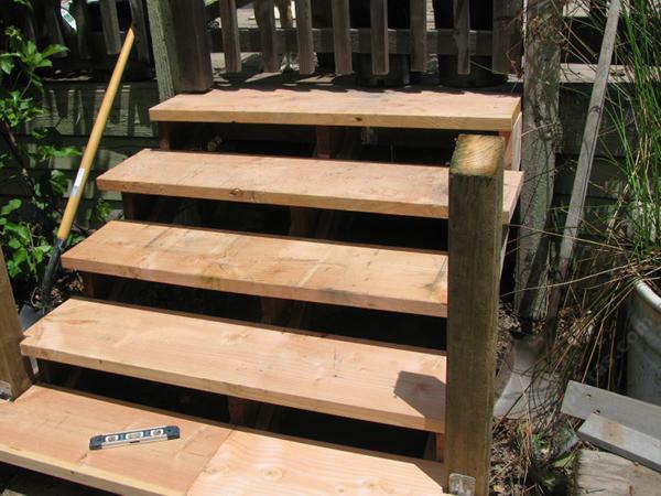 How to build some simple and cheap wooden steps.